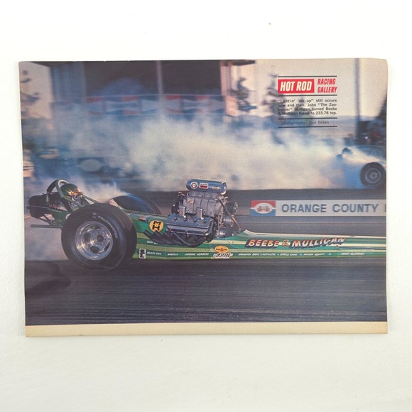 Art | Vtg 1969 Beebe Mulligan Advertising Print Ad Promo Art Top Fuel ...